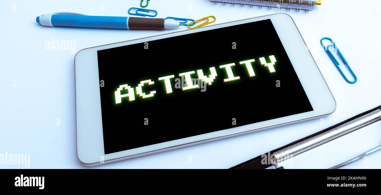 Handwriting text Activity. Internet Concept enterprise involving ...