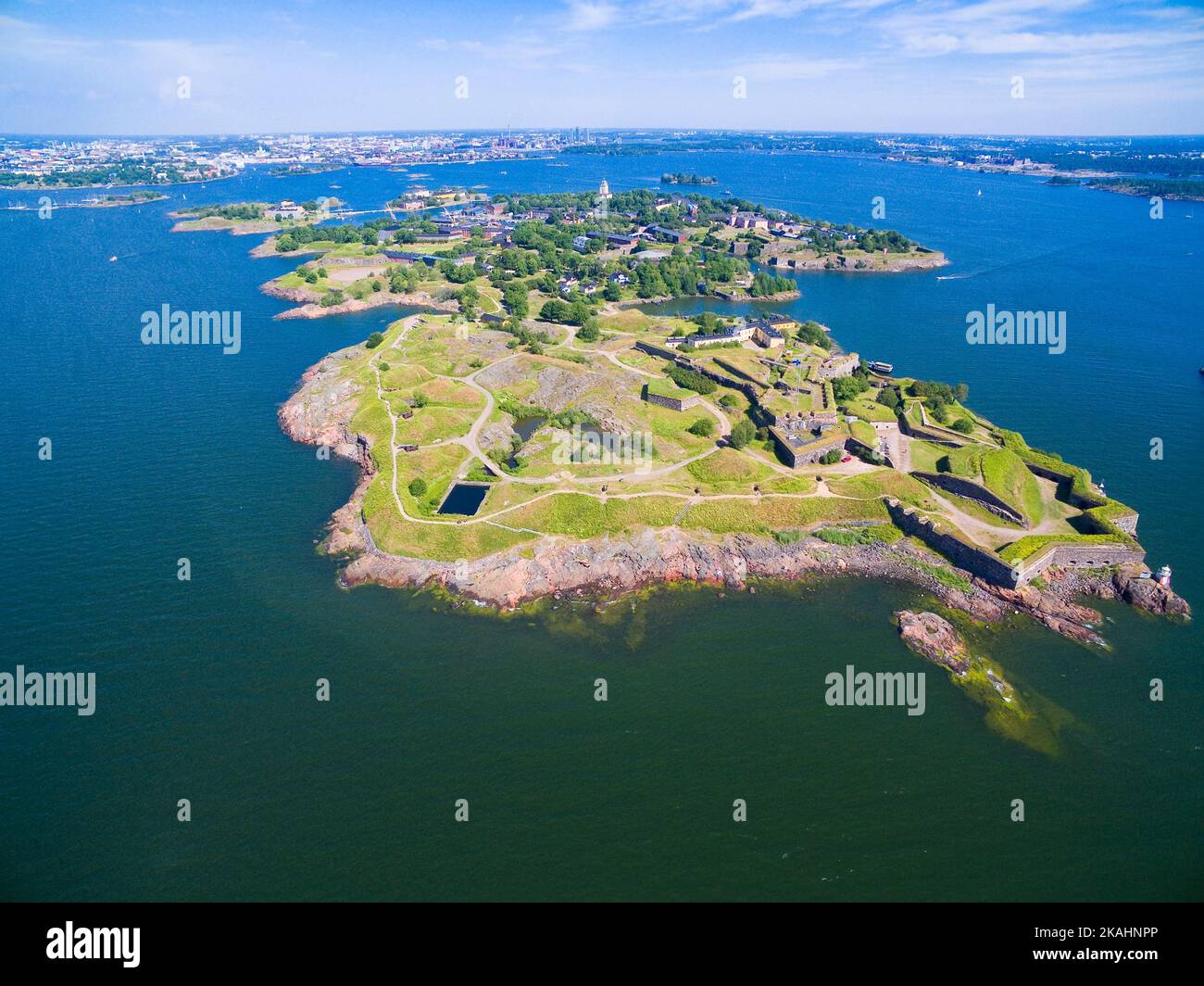 Aerial view of Suomenlinna fortress in Helsinki, Finland Stock Photo ...