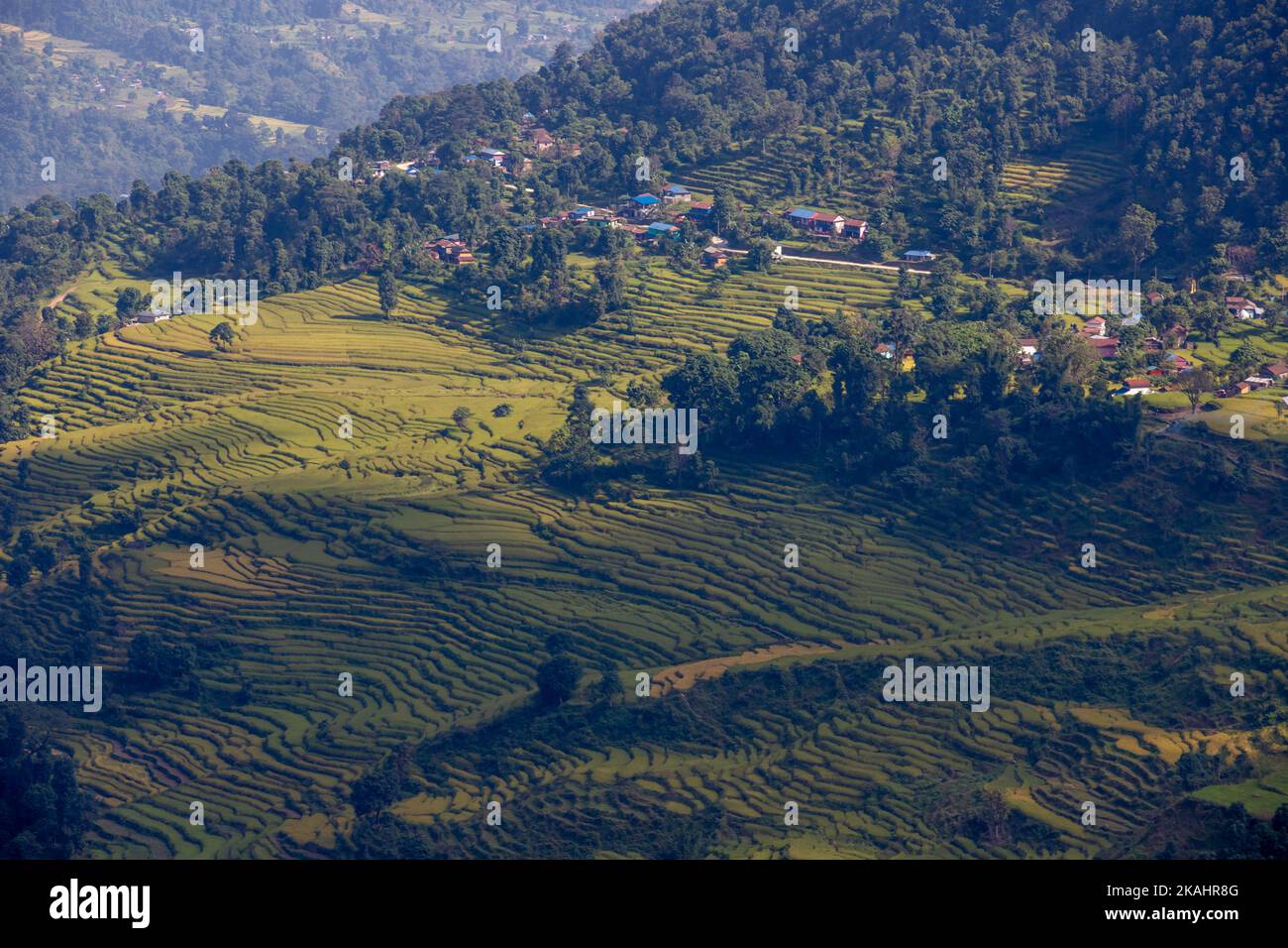 Beautiful Ghale Gau and Bhujung village of Nepal Stock Photo - Alamy