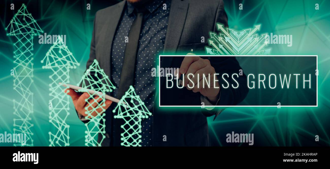 Sign displaying Business Growth. Business showcase the amount of ...