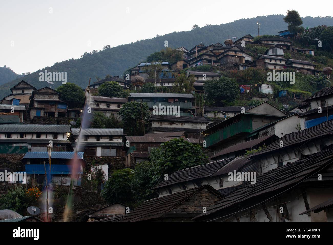 Beautiful Ghale Gau and Bhujung village of Nepal Stock Photo - Alamy