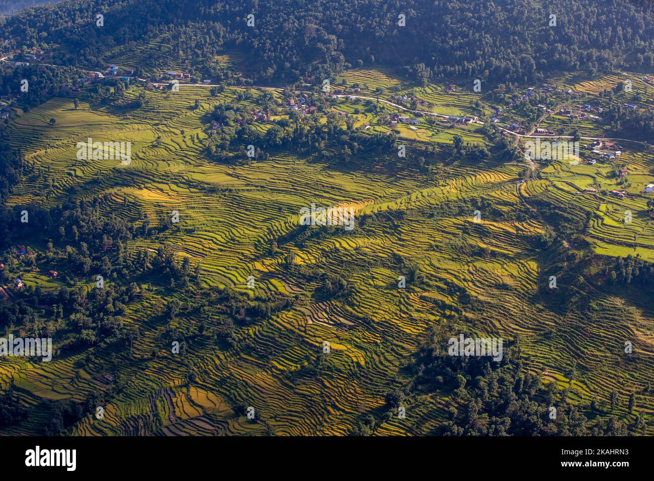 Beautiful Ghale Gau and Bhujung village of Nepal Stock Photo - Alamy