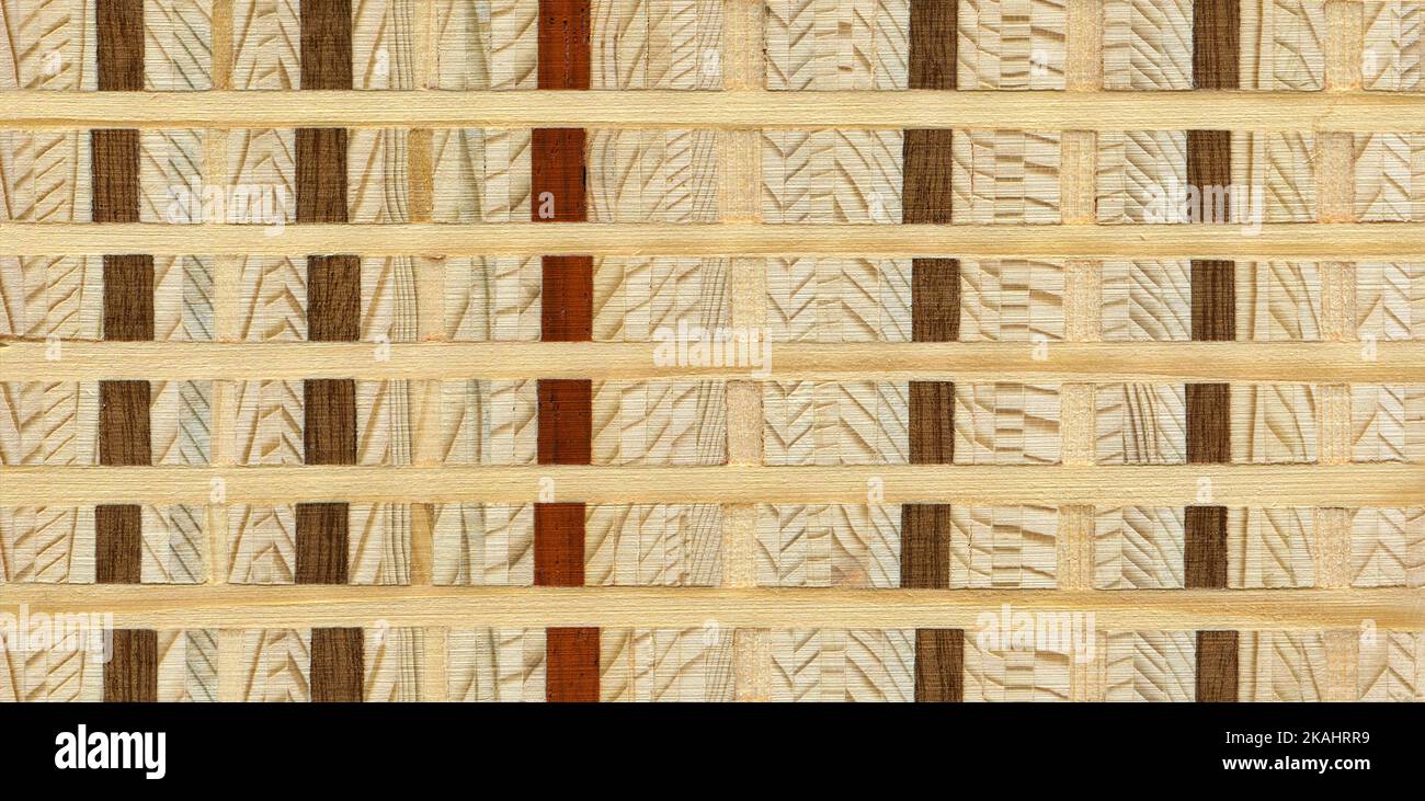 Wooden marquetry, patterns created from the combination of different ...