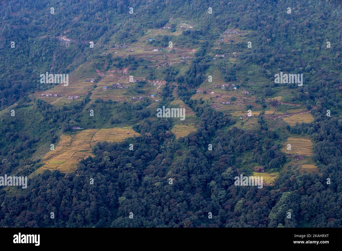 Beautiful Ghale Gau and Bhujung village of Nepal Stock Photo - Alamy