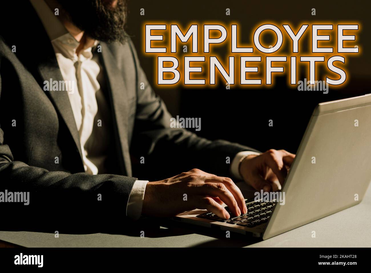 Handwriting text Employee Benefits. Business approach form of ...