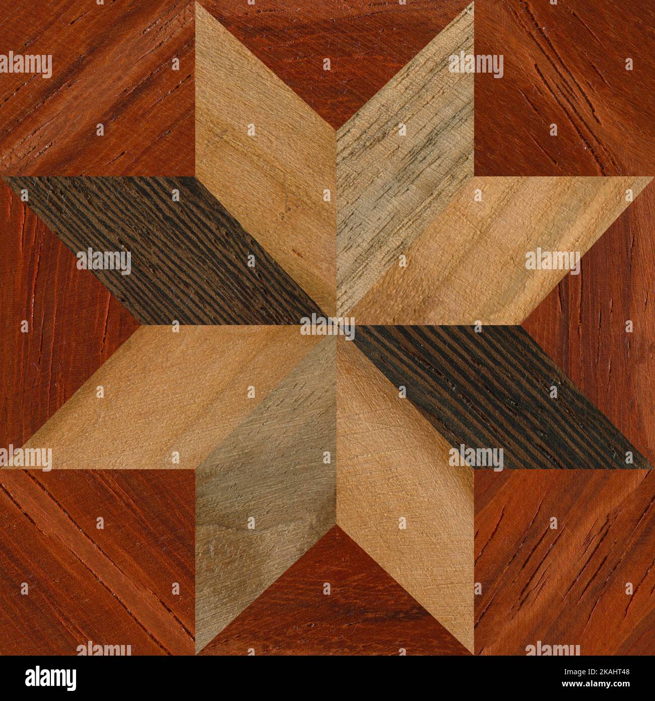 Wooden marquetry, patterns created from the combination of different ...