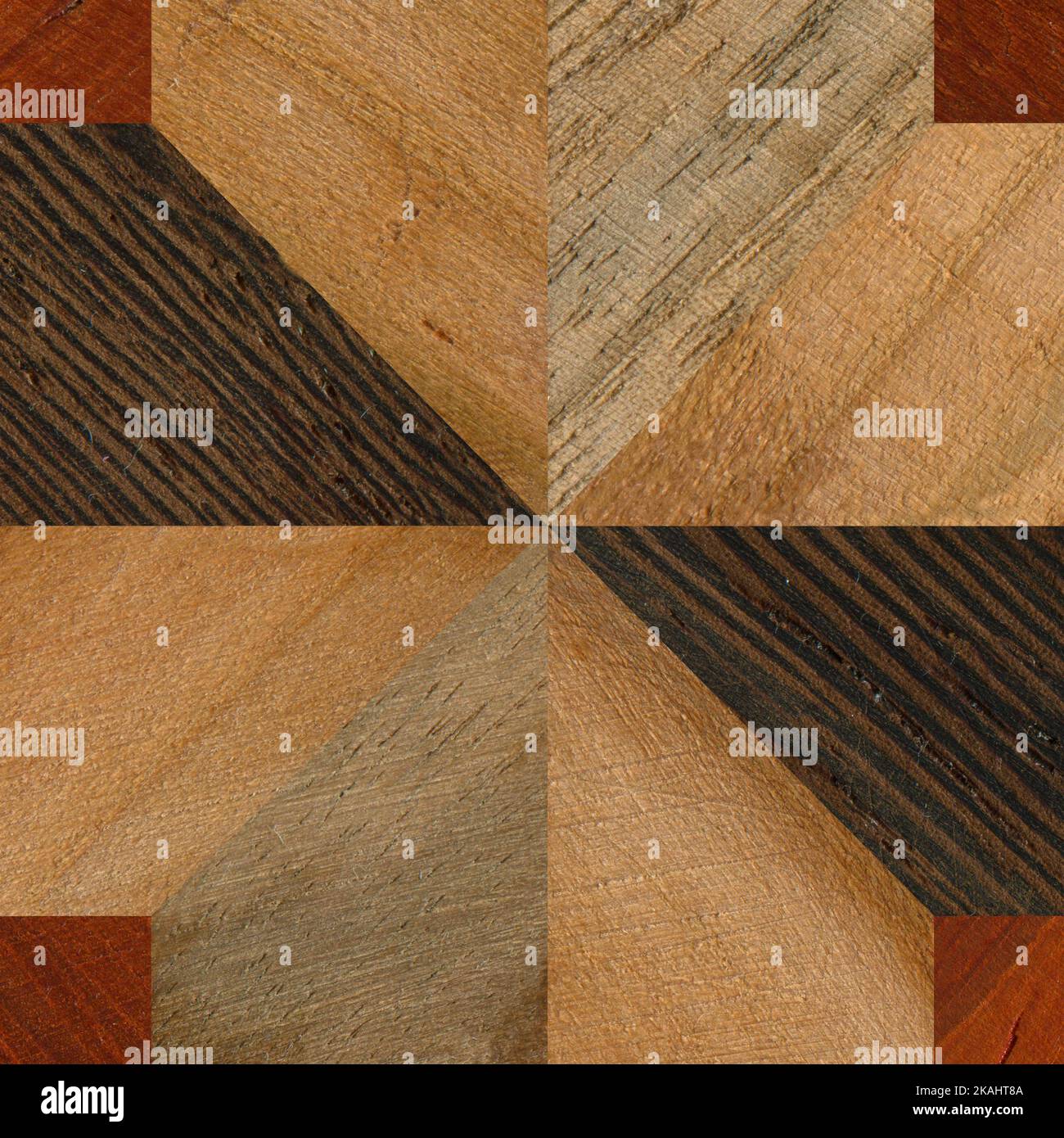 Wooden marquetry, patterns created from the combination of different ...