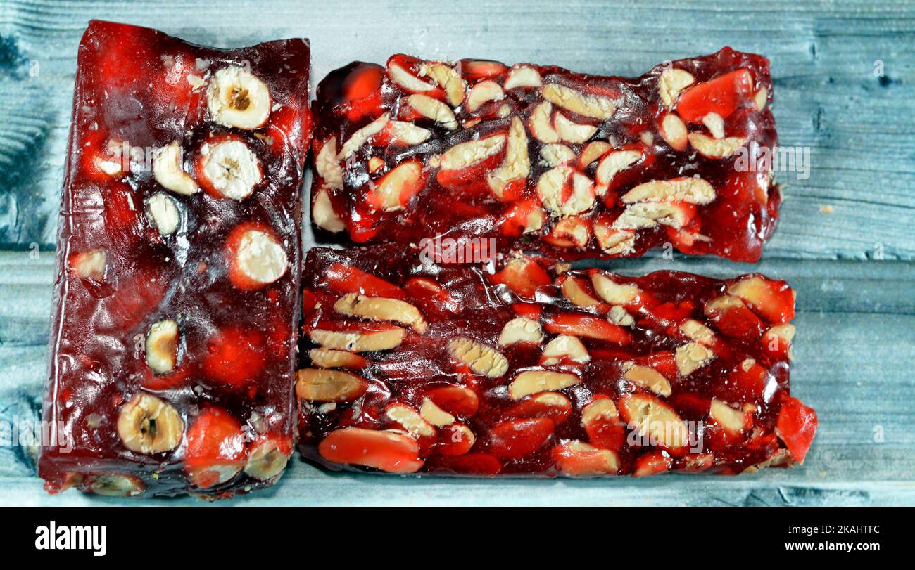 Festive Arabian sweet candy domeya stuffed with peanuts and hazelnuts ...