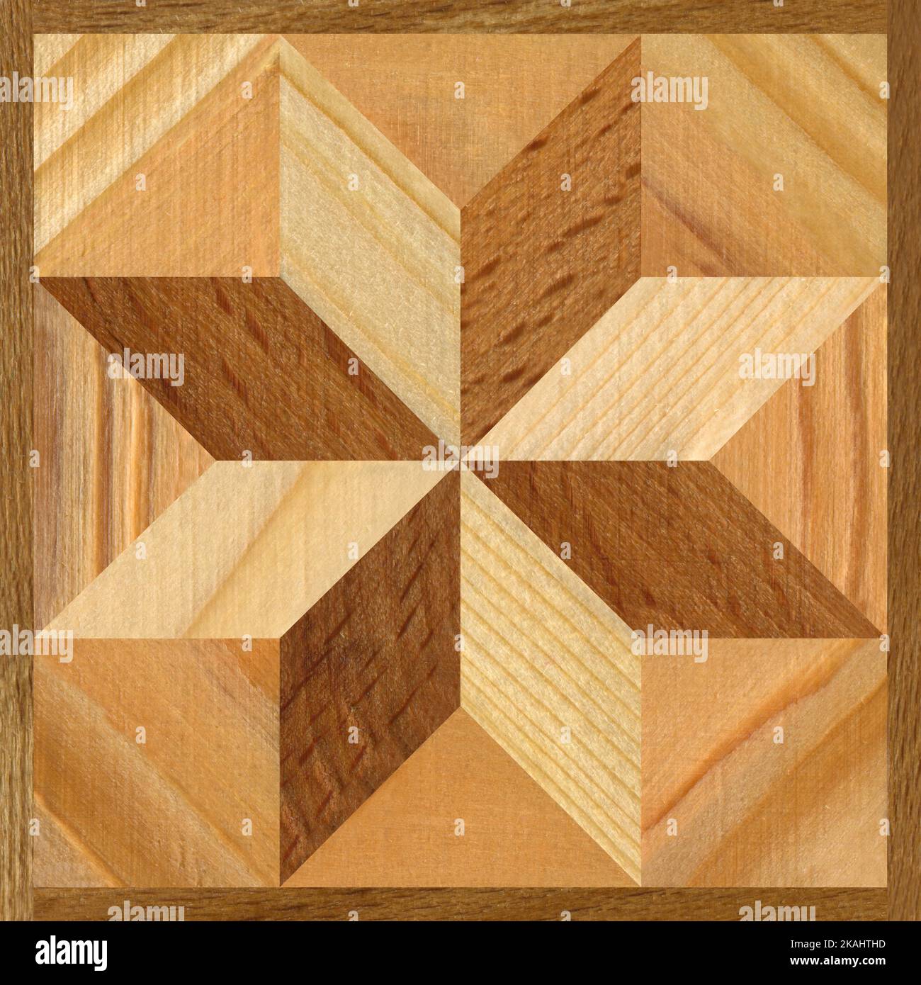 Wooden marquetry, patterns created from the combination of different ...