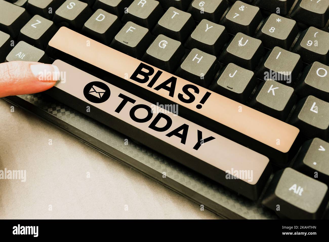 Handwriting text Bias. Business showcase a flat surface on which ...