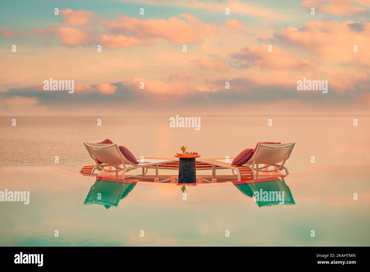 Summer love and romance table setup for a romantic dinner meal with ...