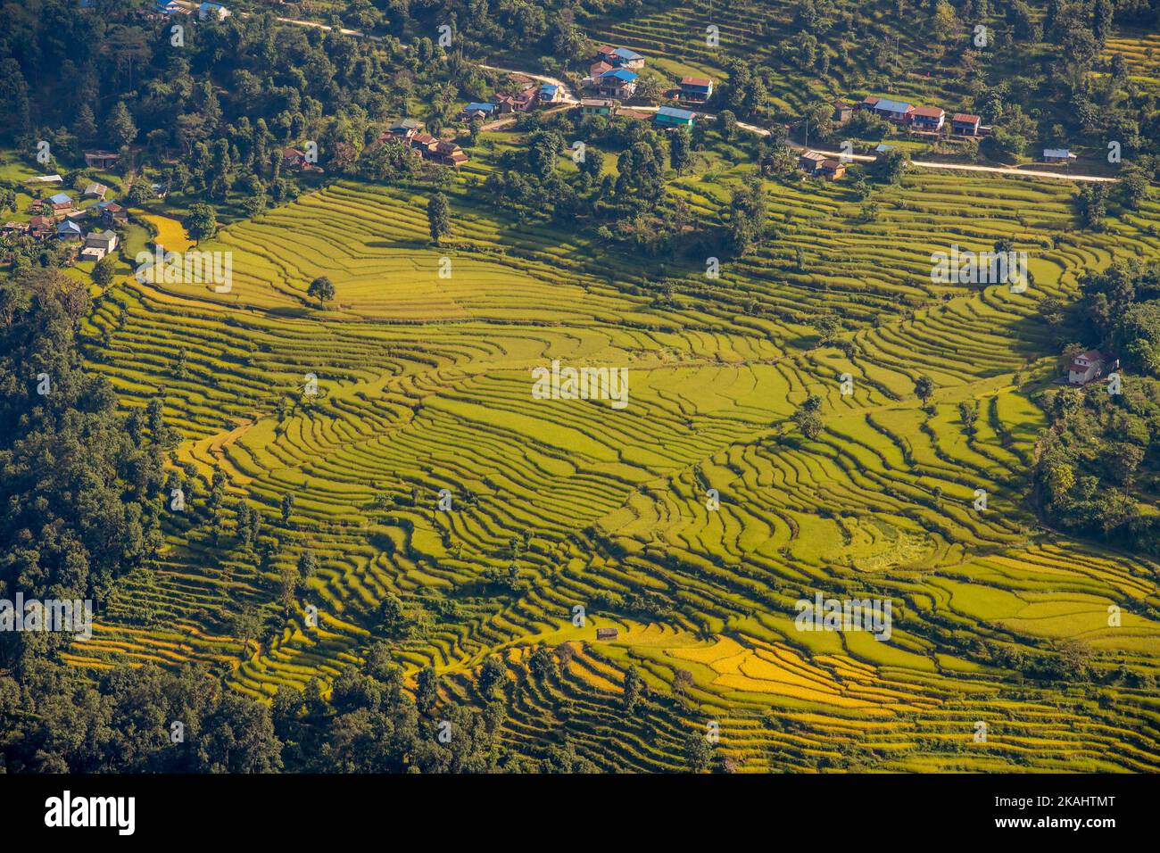 Beautiful Ghale Gau and Bhujung village of Nepal Stock Photo - Alamy