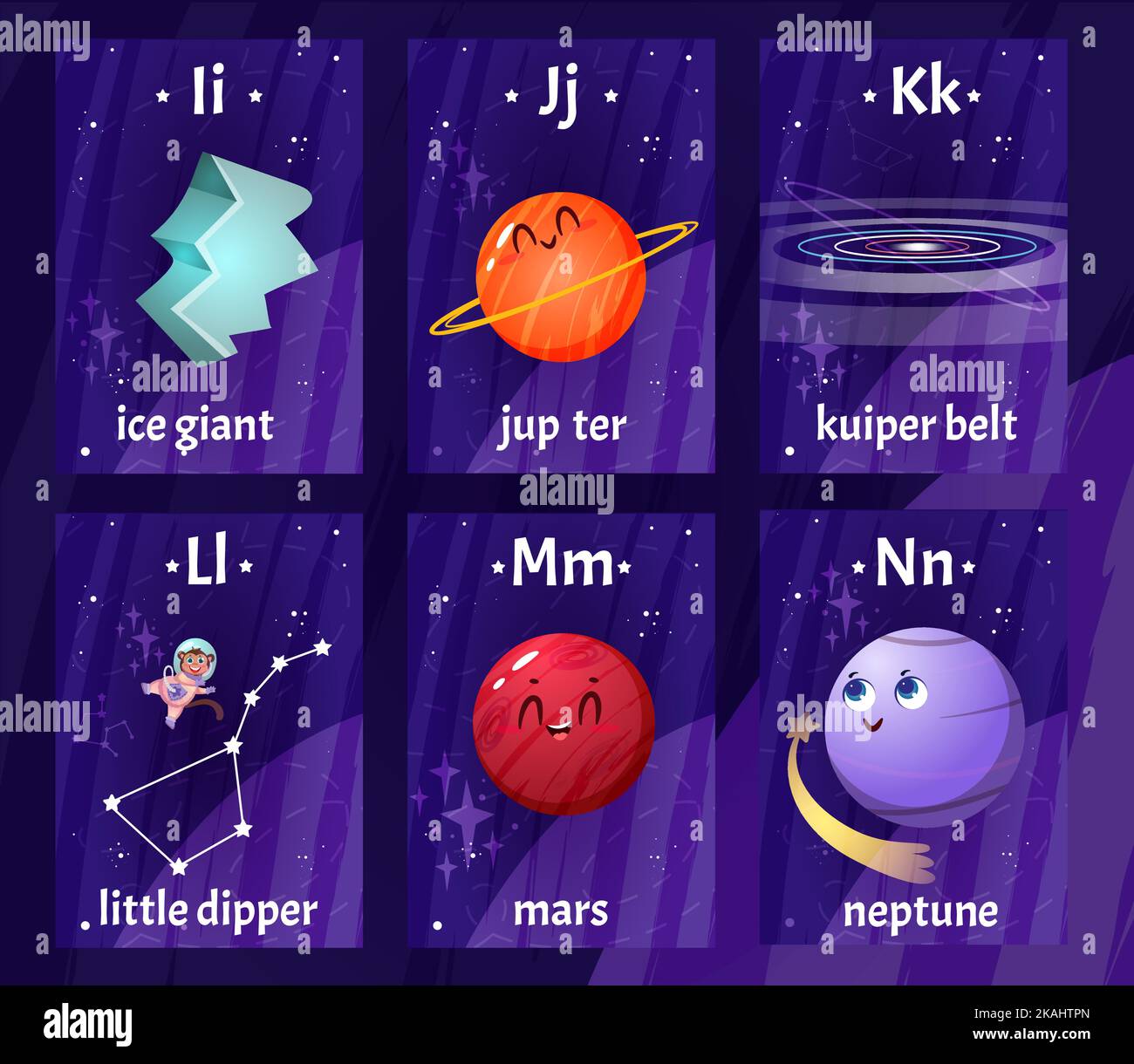 English alphabet flashcards with letters from I to N for children ...