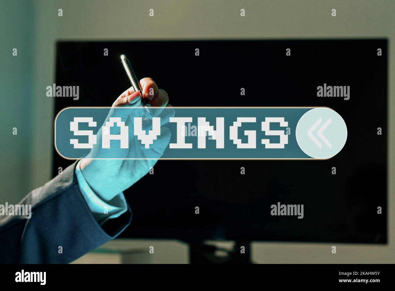 Hand writing sign Savings. Business idea process of setting aside a ...