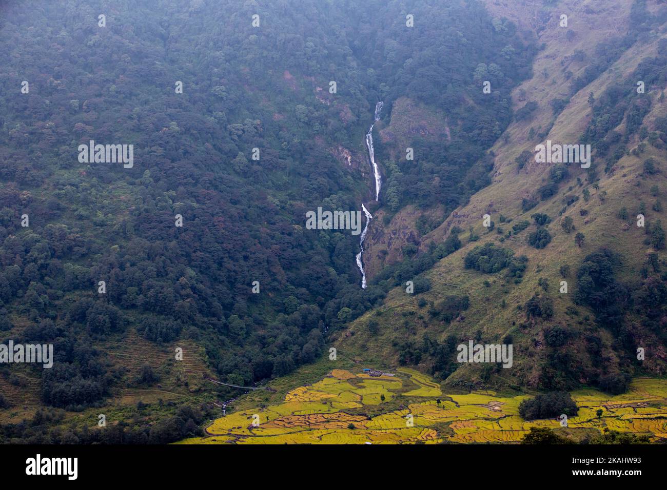 Beautiful Ghale Gau and Bhujung village of Nepal Stock Photo - Alamy