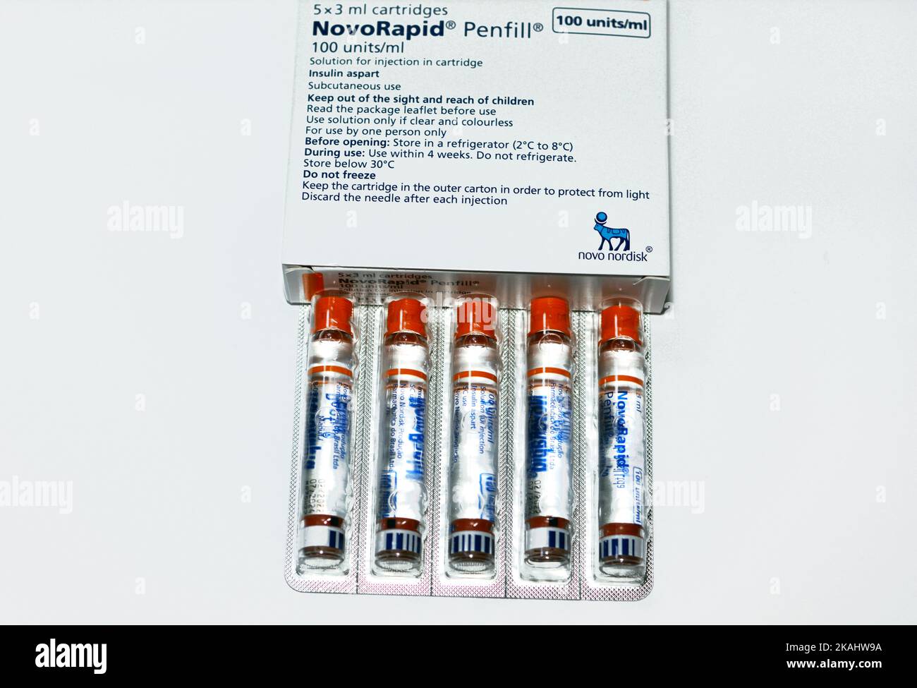 Cairo, Egypt, October 4 2022: NovoRapid 100 units ml solution for ...