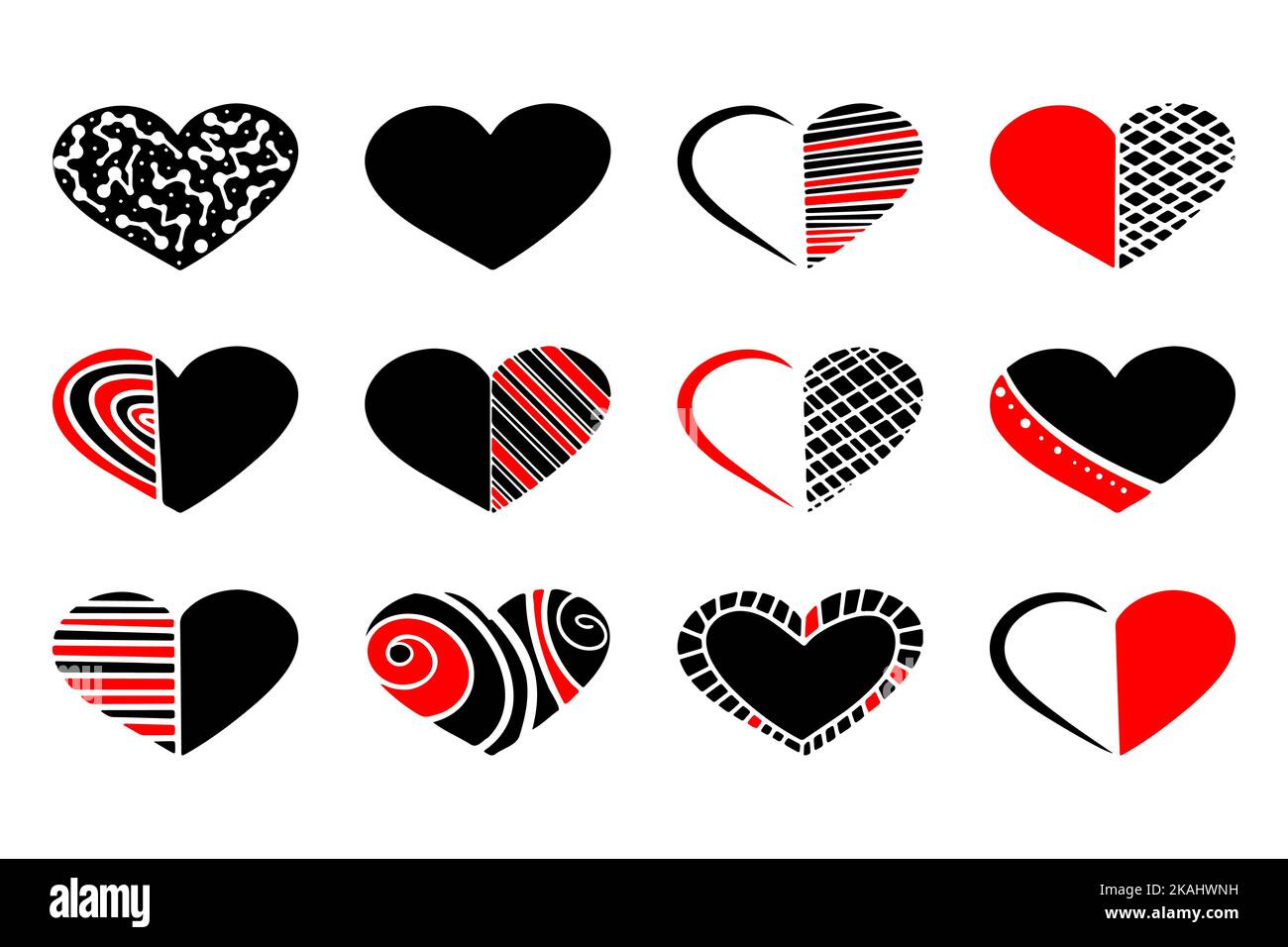 Heart icon set. Isolated on white background Stock Vector Image & Art ...