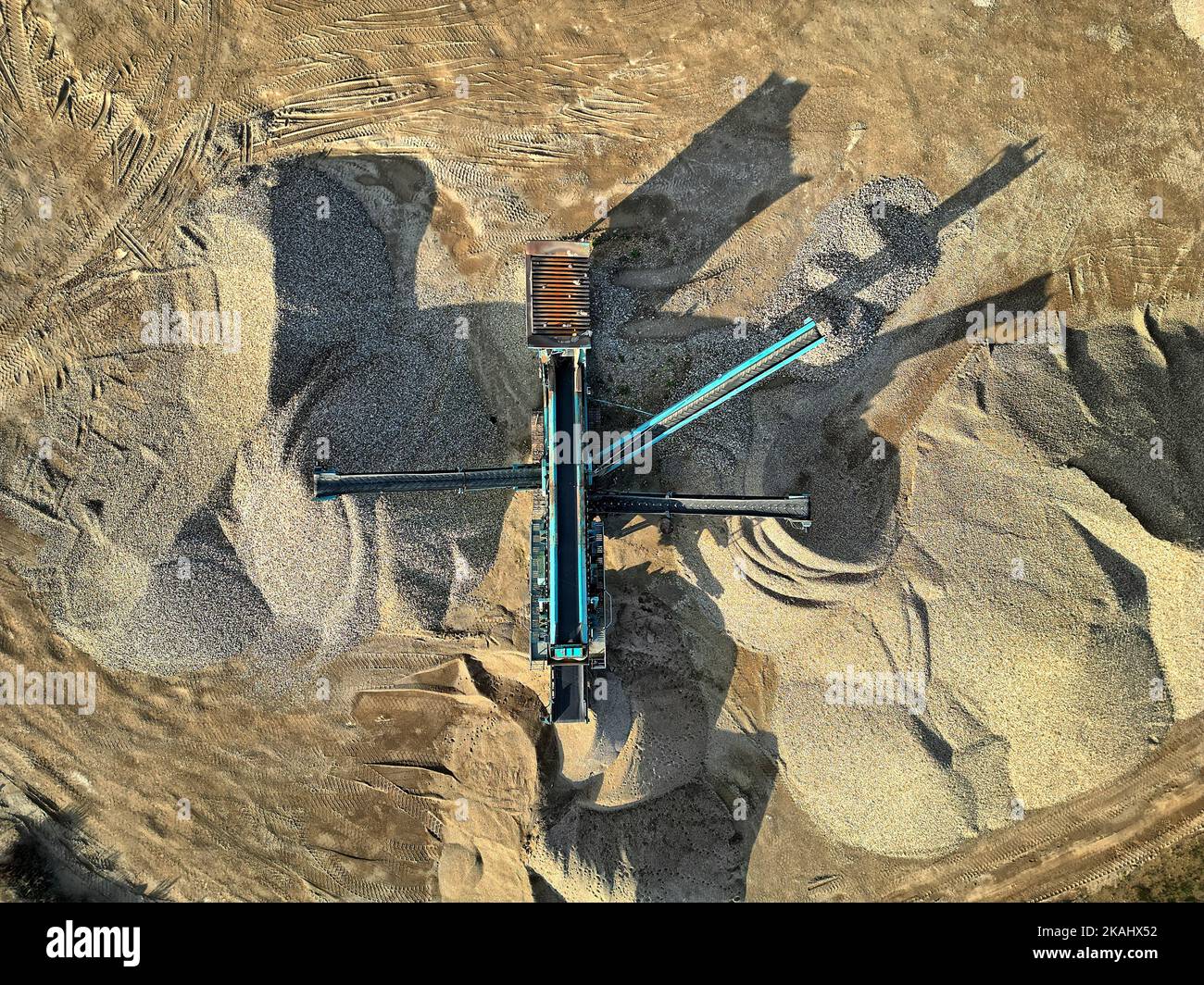 open pit mine and selection of raw materials and minerals extracted ...