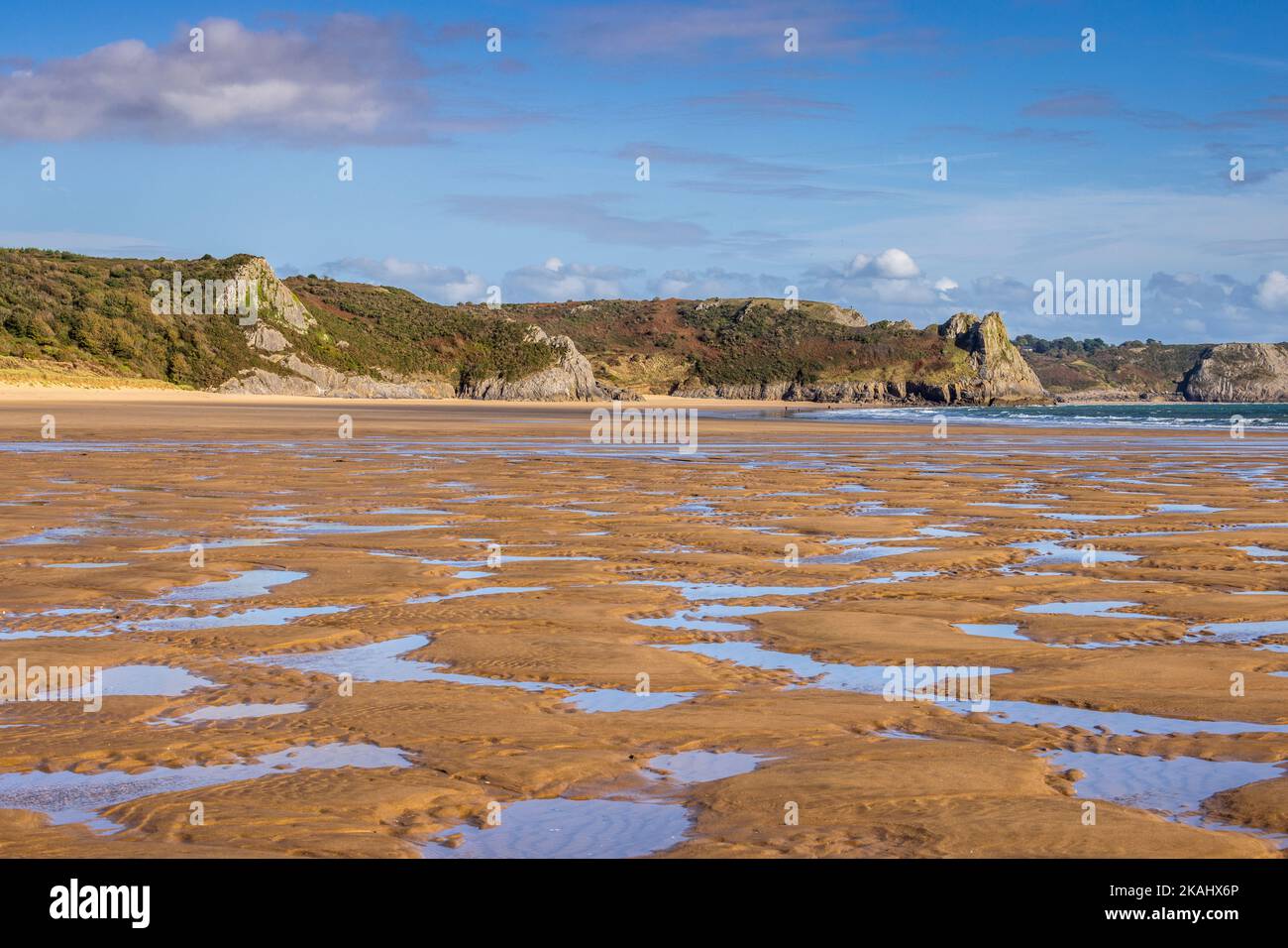 Oxwich Bay at low-tide, Gower Peninsula, Wales Stock Photo - Alamy