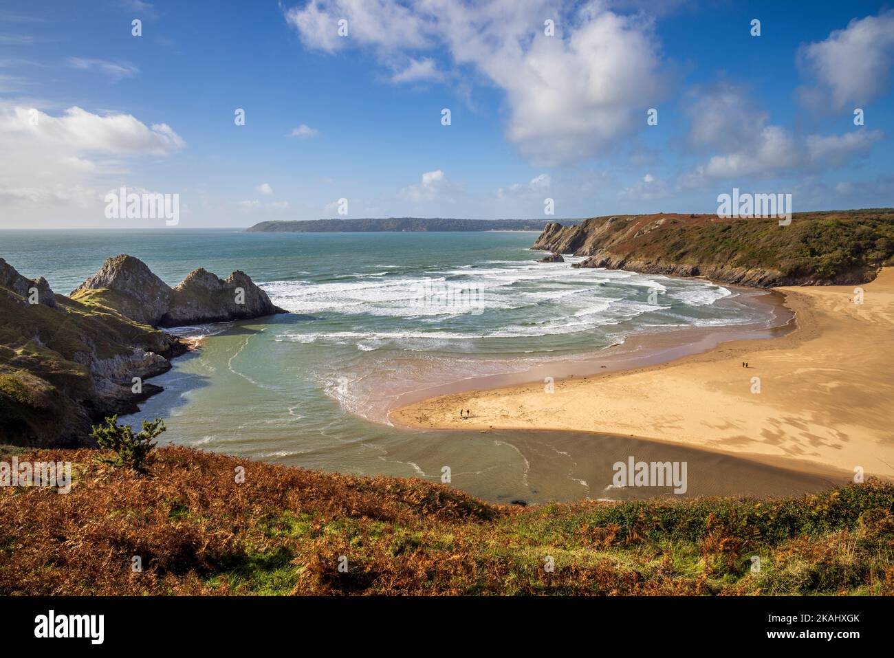 Three Cliffs Bay on the Gower Peninsula, Wales Stock Photo - Alamy
