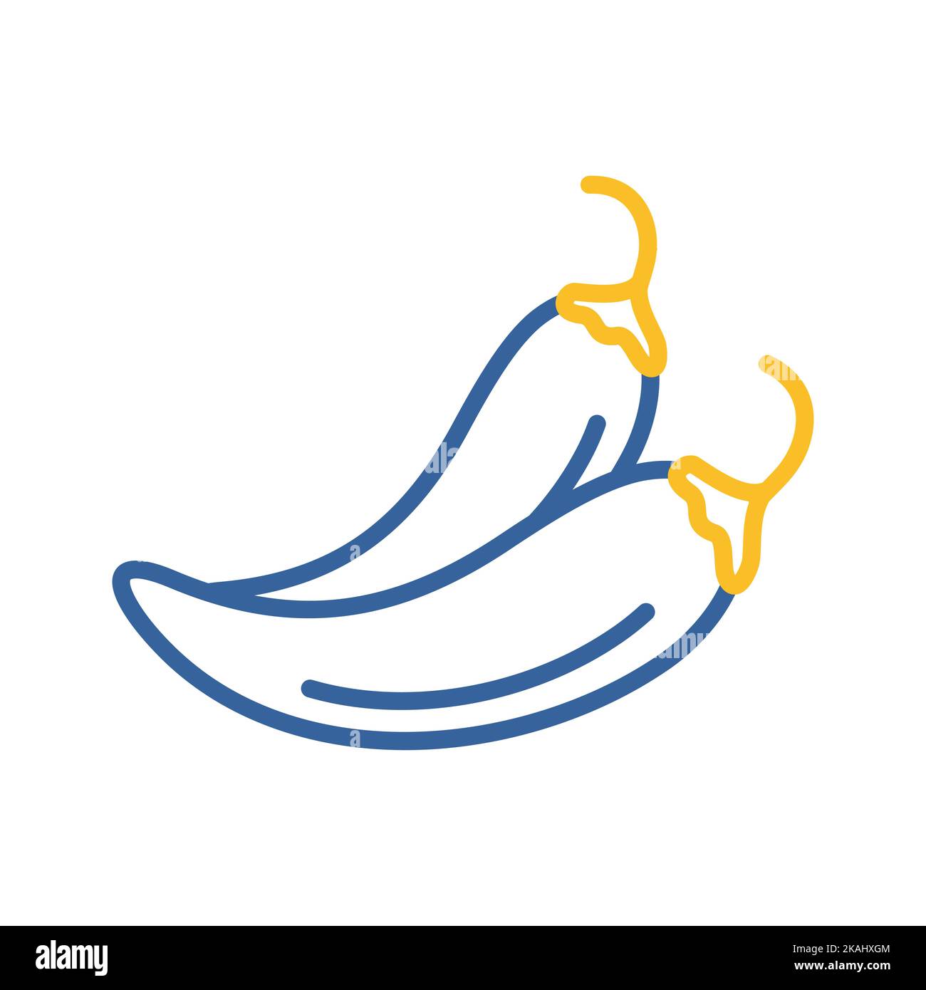 Two chili peppers isolated design vector icon. Vegetable sign. Graph ...