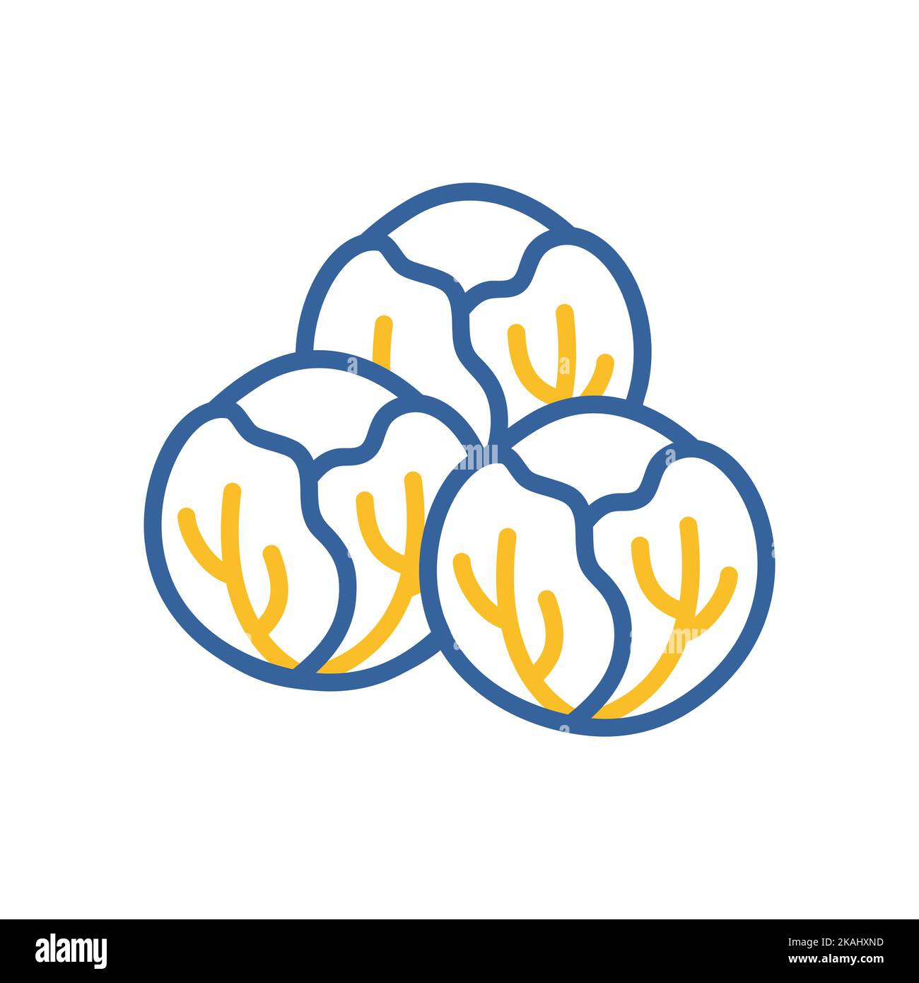 Brussels sprouts isolated design vector icon. Vegetable sign. Graph ...