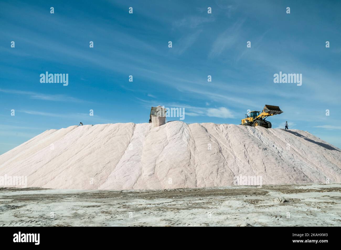 Salt lagoon,Dunaliella salina coloration, La Pampa, Argentina Stock ...