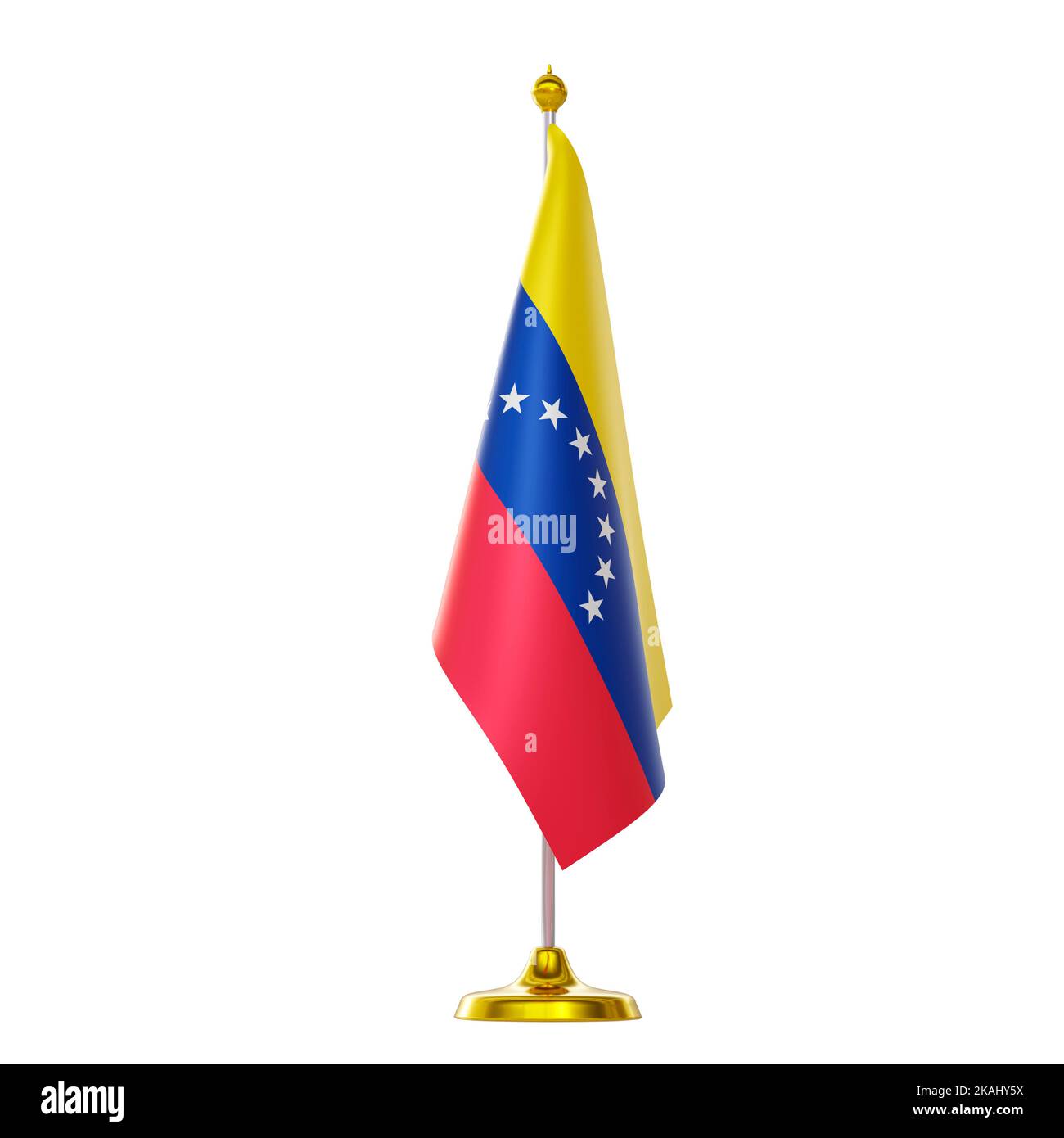 3d render of Venezuela flag on pole for countries summit and political ...