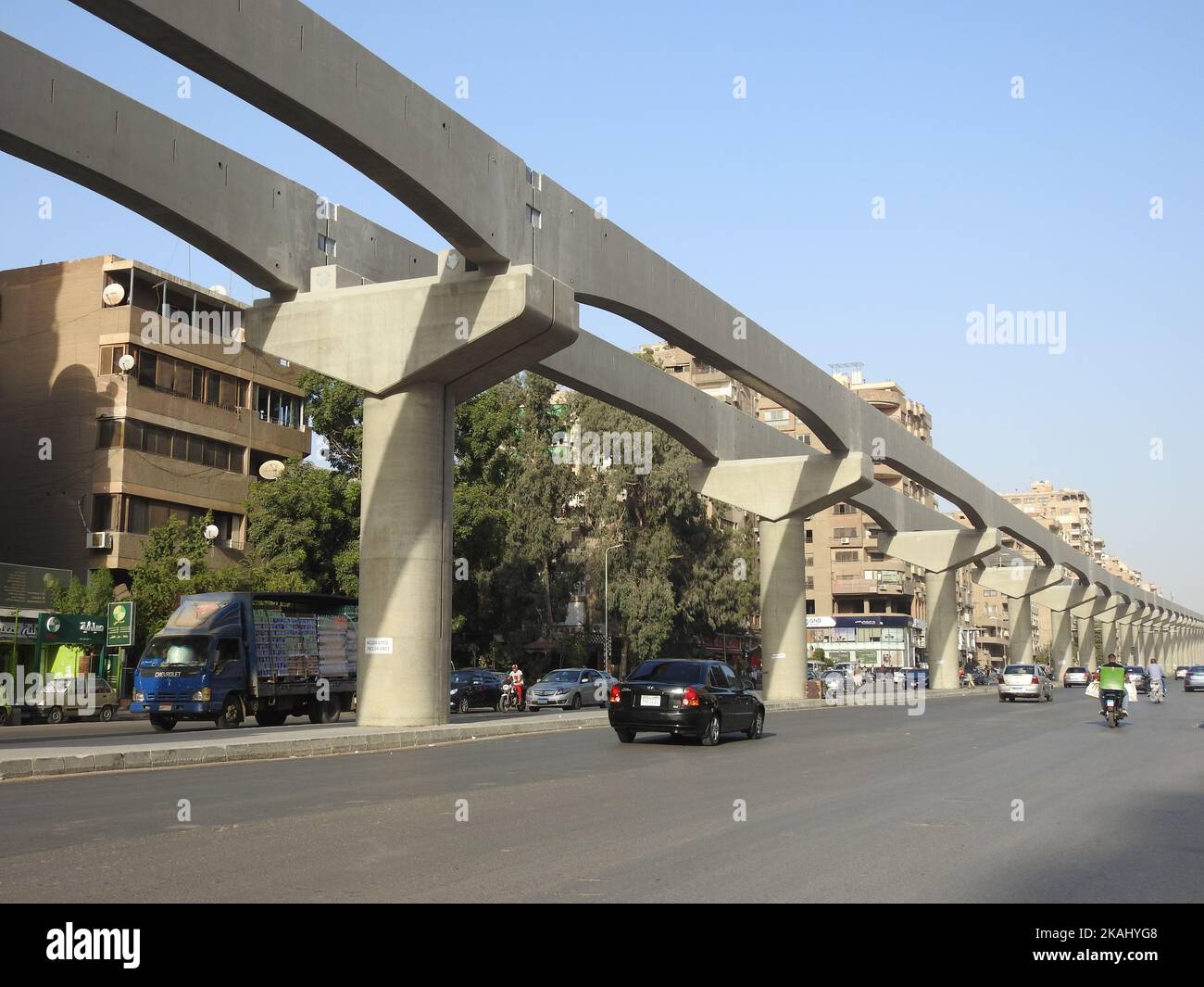 Cairo, Egypt, September 27 2022: Tracks of Cairo monorail overhead ...