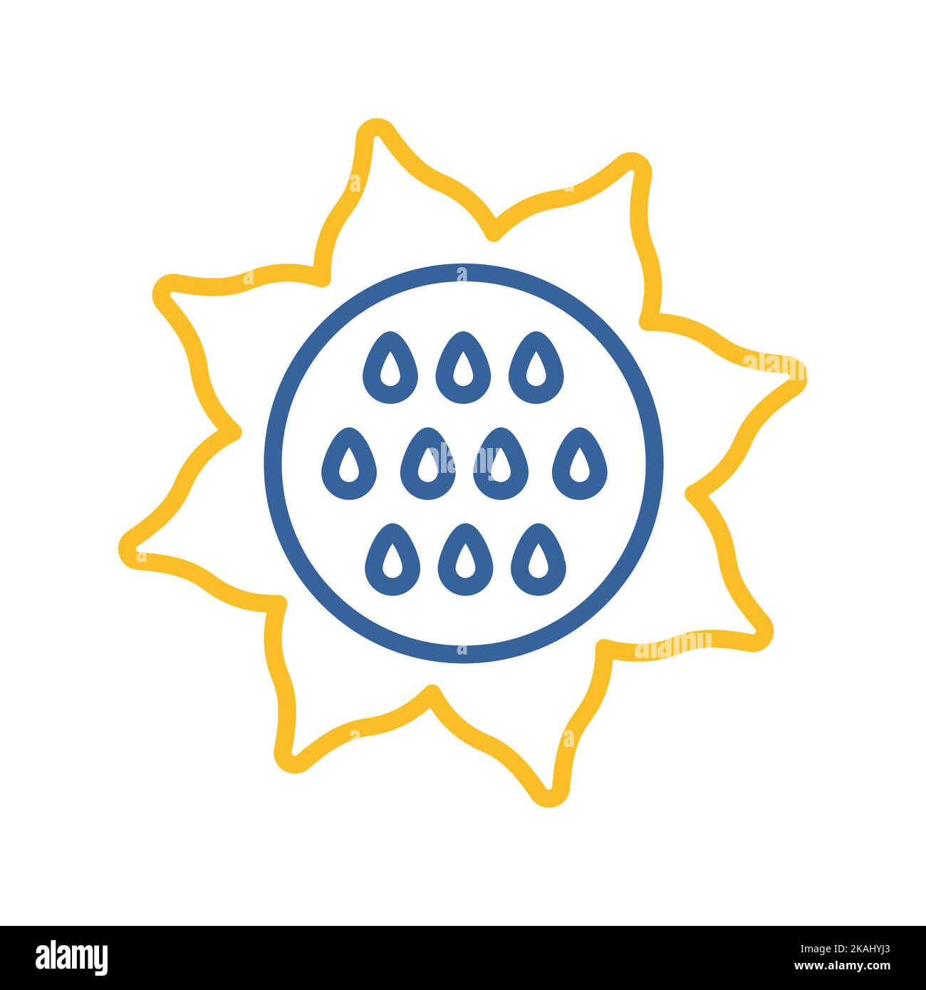 Sunflower isolated vector icon. Vegetable sign. Graph symbol for food ...