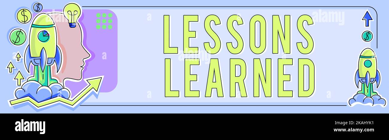 Handwriting text Lessons Learned. Conceptual photo experiences garnered ...