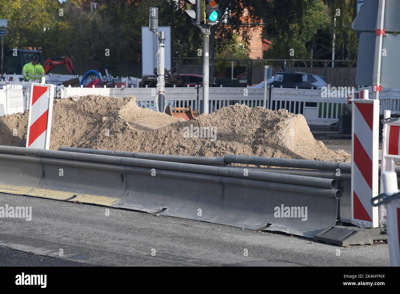 Copenhagen/Denmark/03 November 2022/ Danish labours road constructions ...