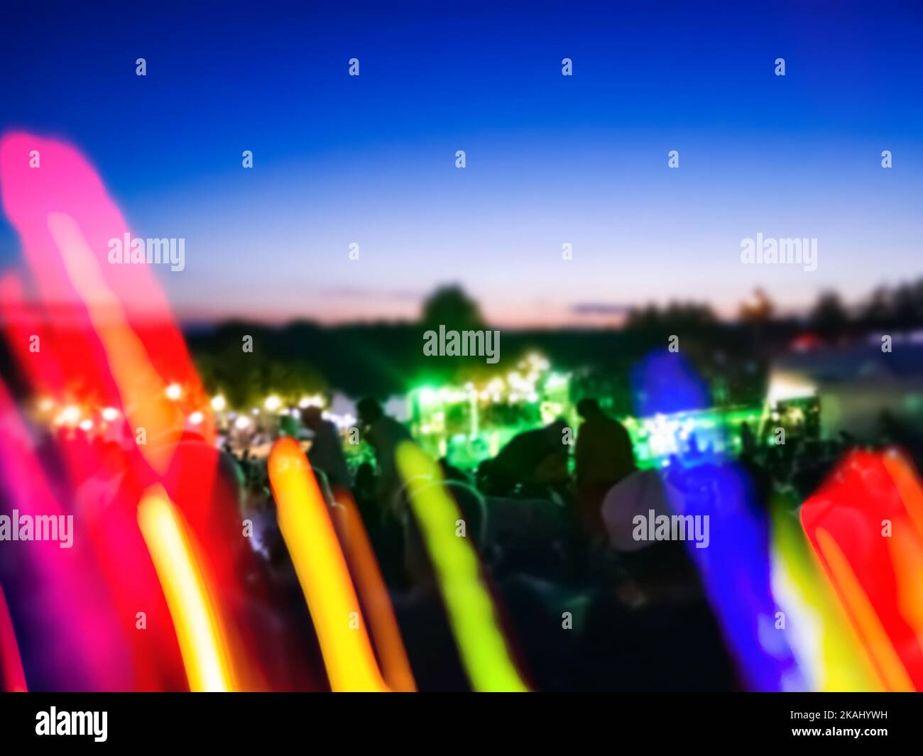 Stylish people having fun at music festival. Happy amazing people crowd ...