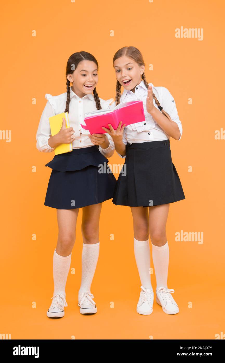 Sharing gossips personal diary. School friendship. Most important thing ...