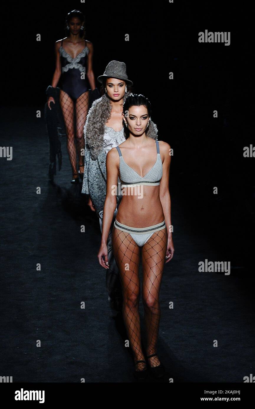 The Spanish model, Joana Sanz, parading in the catwalk wearing TCN designs during 080 Barcelona ...