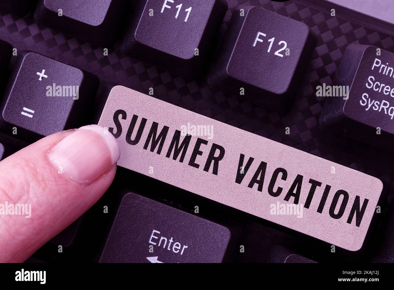 Writing displaying text Summer Vacation. Word Written on several short ...