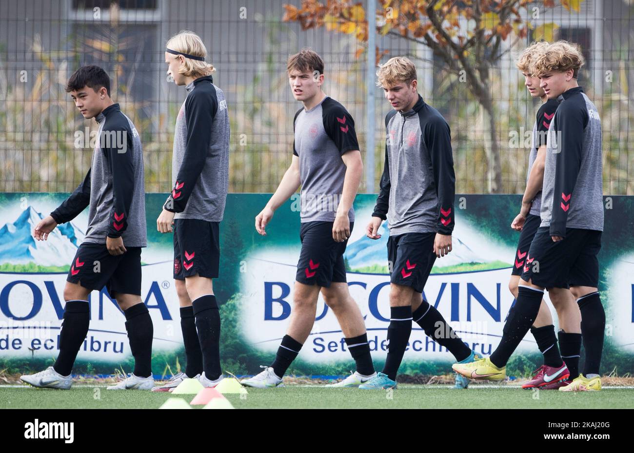 Buftea, Romania, 31st October 2022. The players of Denmark warm up ...