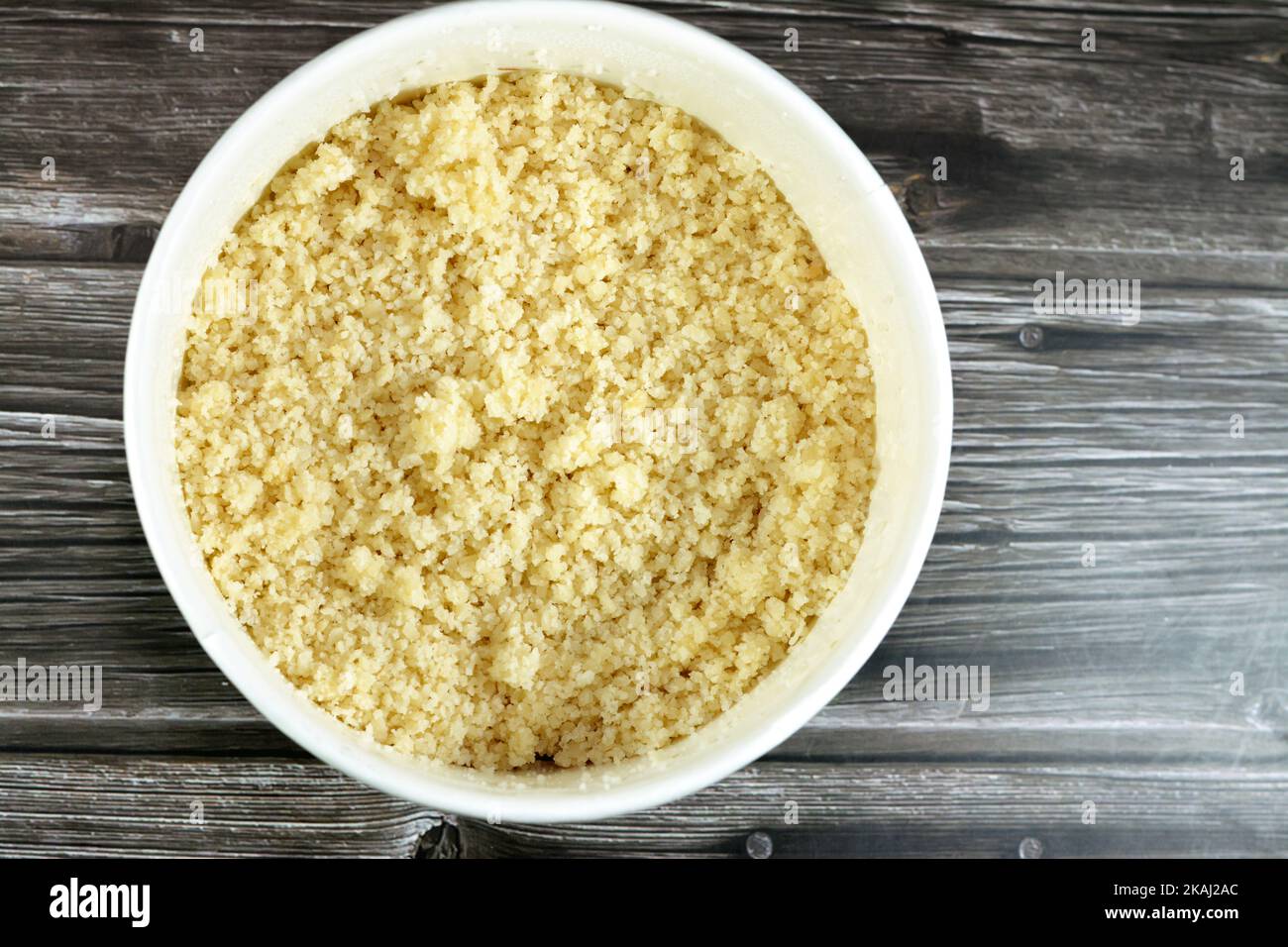 Arabian Cuisine dish of small steamed granules of rolled durum wheat ...