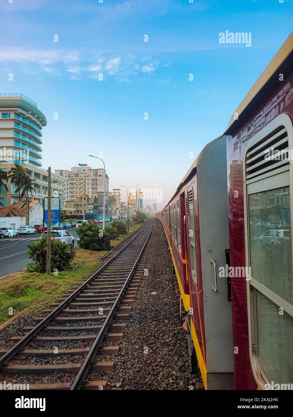 A vertical shot of a train at a station Stock Photo - Alamy