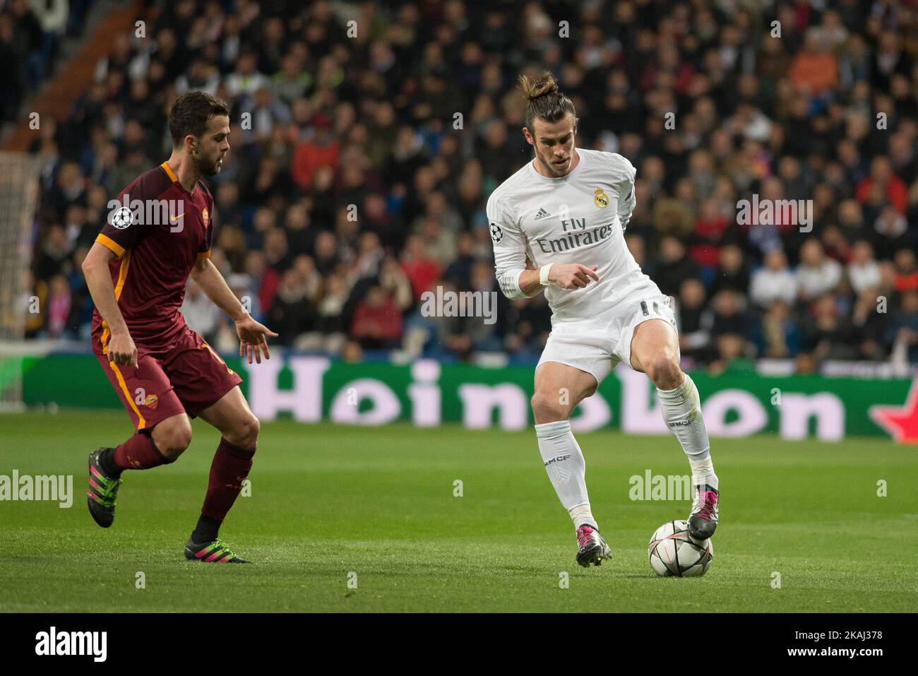 Real Madrid's Welsh Bale in action during the Champions league football ...