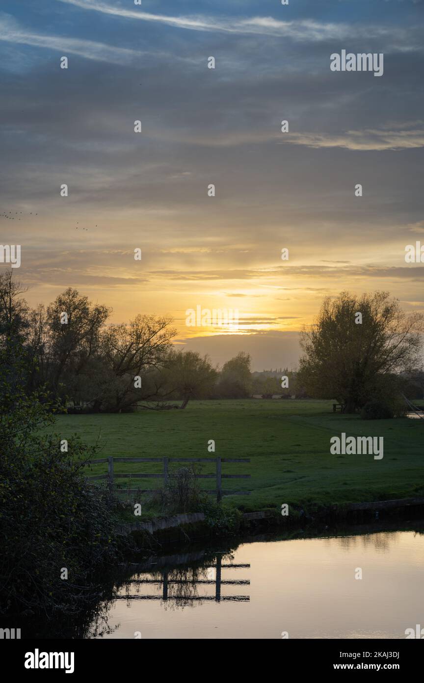 Sunset over the Dedham Vale. River Stour. Suffolk. Essex. Photo taken ...