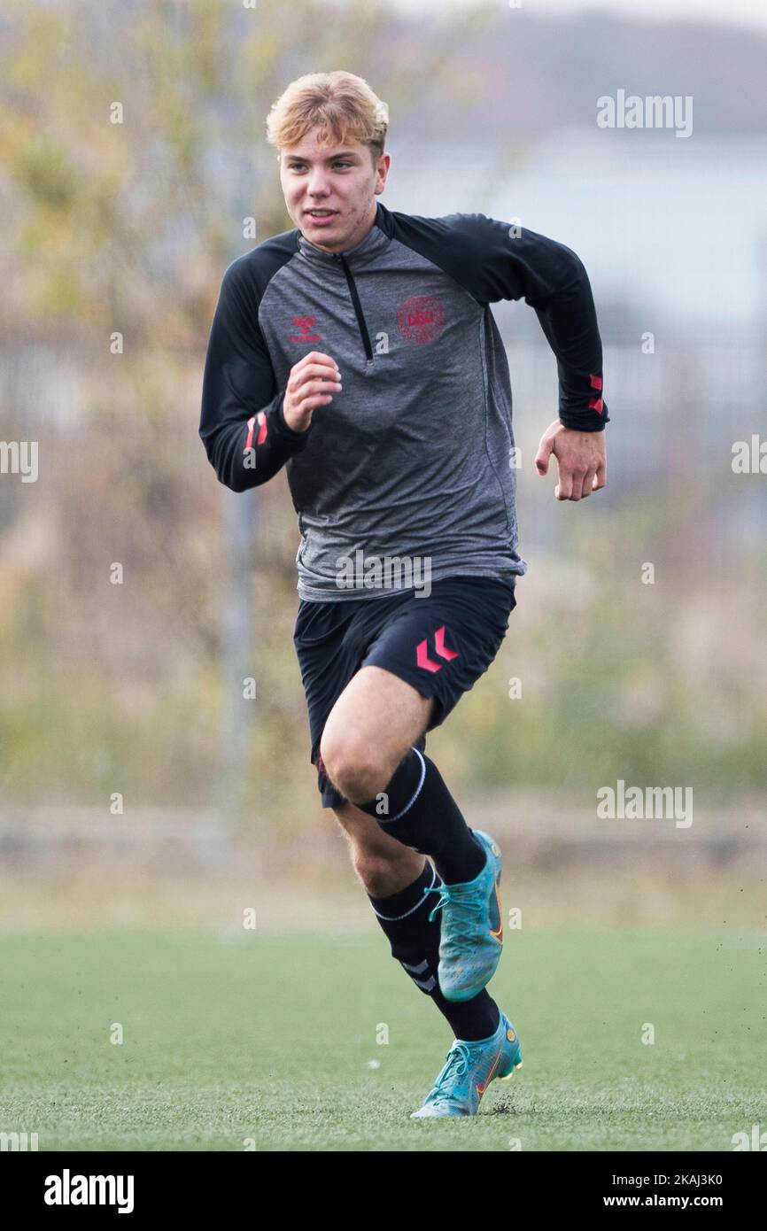 Buftea, Romania, 31st October 2022. Nicolai Blicher of Denmark warms up ...