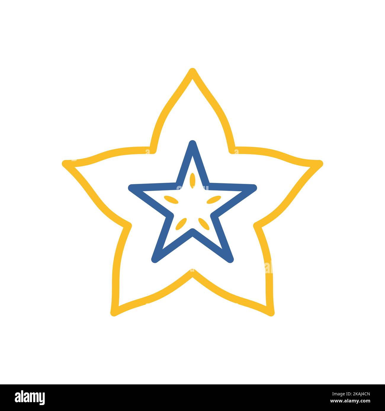 Carom, Carambola, Starfruit vector icon. Graph symbol for food and ...