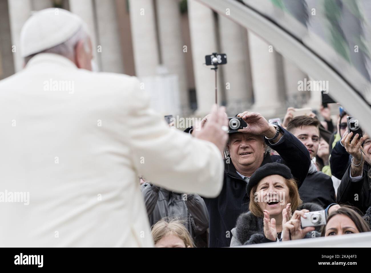 Pope Francis arrives for his weekly general audience in St. Peter's ...