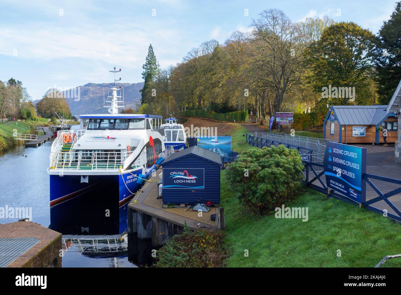 The Spirit of Loch Ness Cruise Boat docked at The Caledonian Canal ...