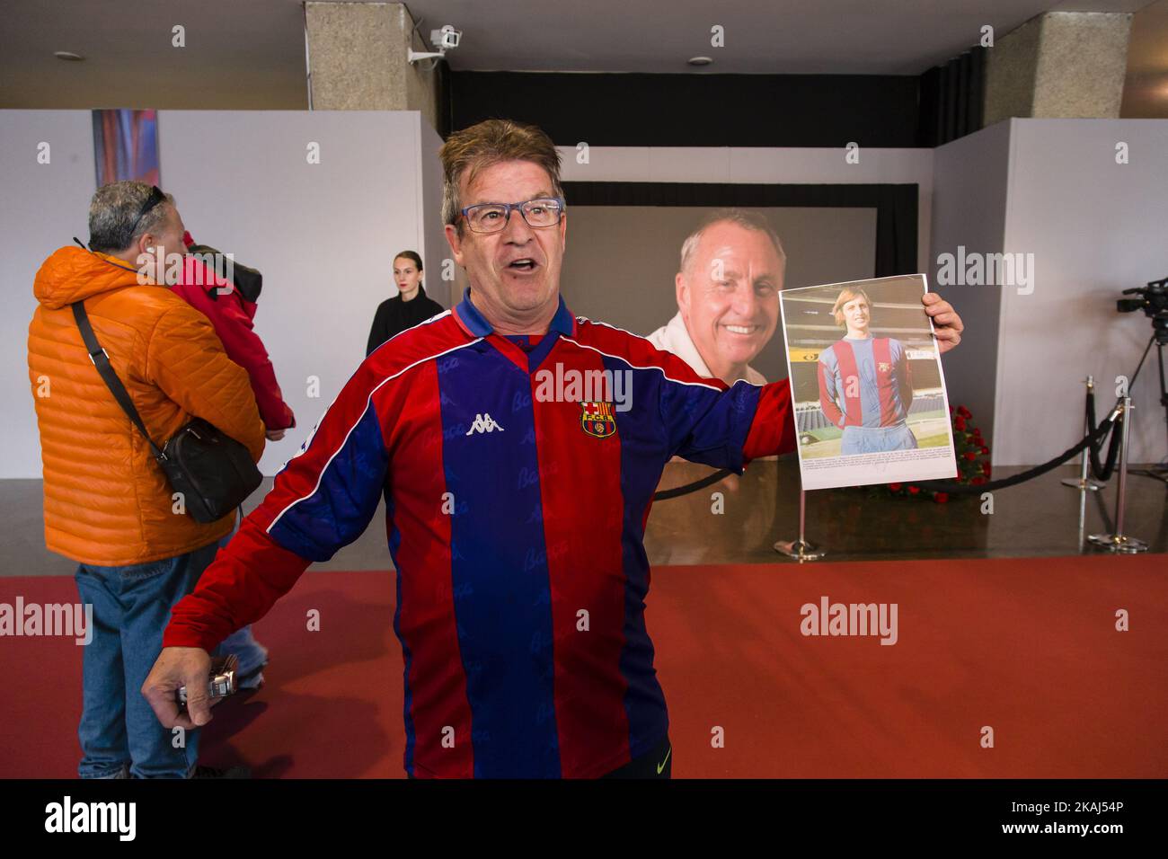 Johan Cruyff follower during the memorial of Johan Cruyff in Camp Nou ...