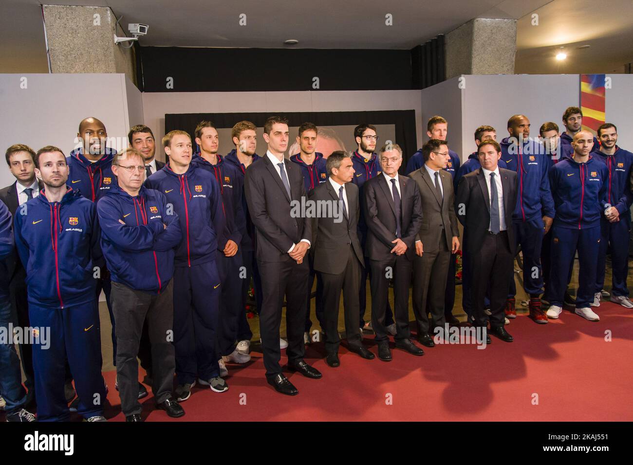 FC Barcelona Lassa basket team during the memorial of Johan Cruyff in Camp Nou Stadium, the 26 ...