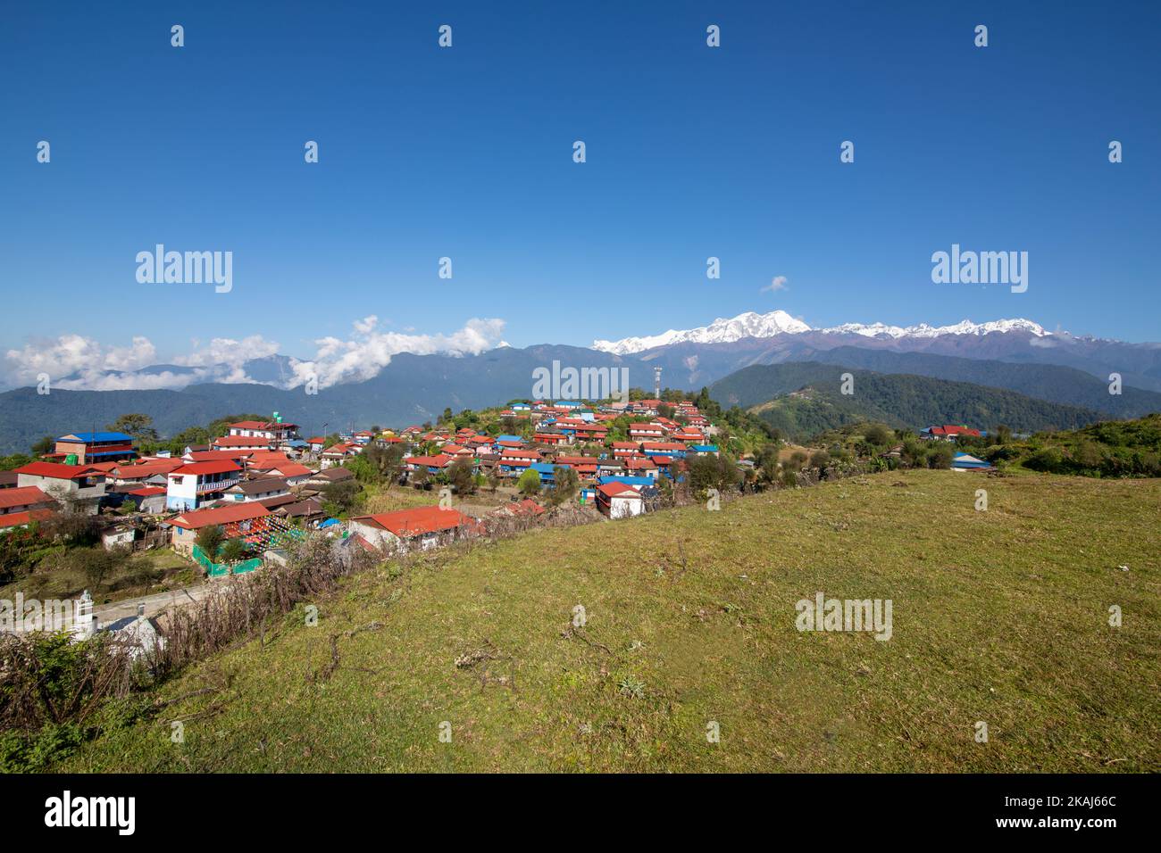 Beautiful Ghale Gau and Bhujung village of Nepal Stock Photo - Alamy