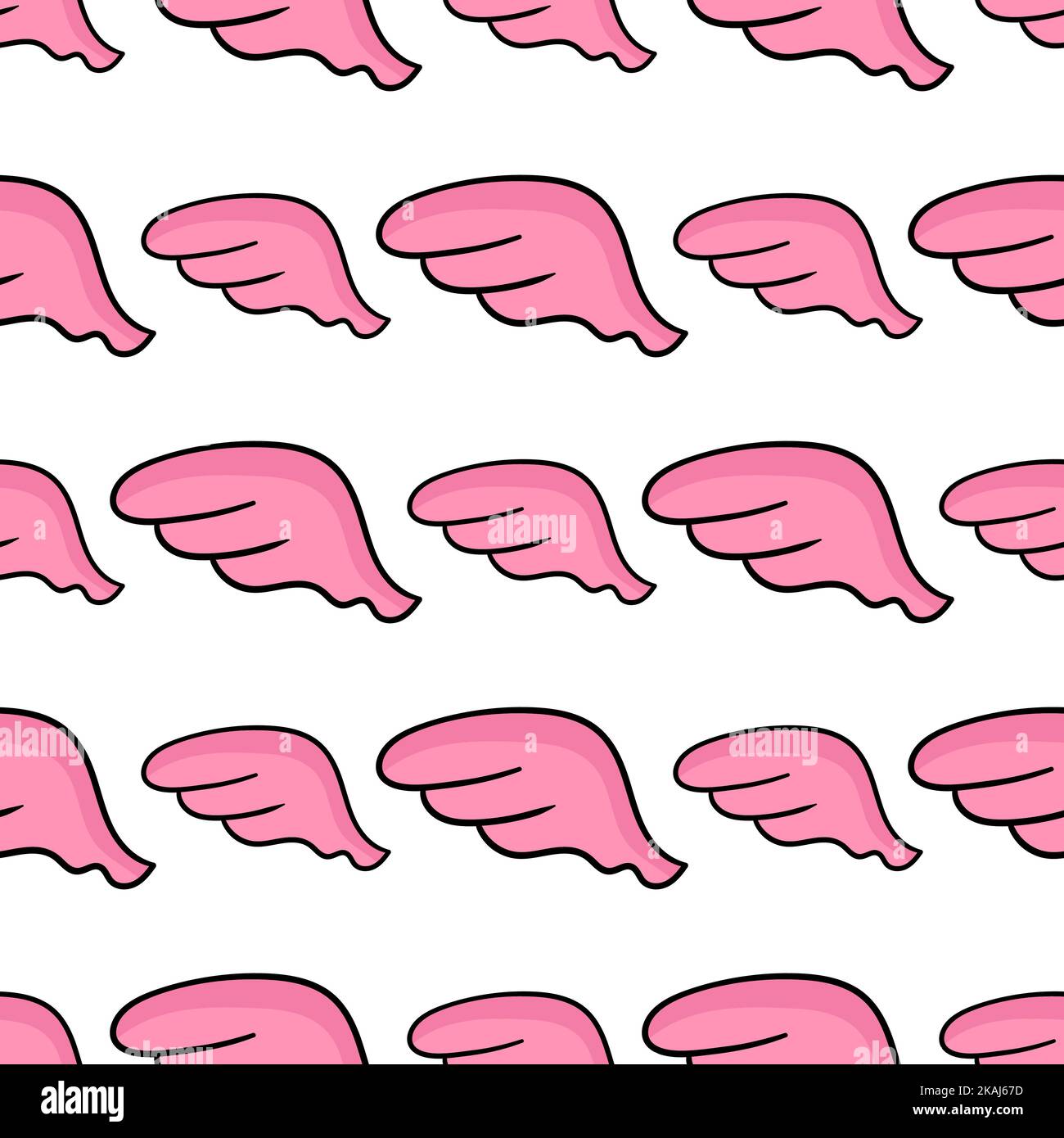 A seamless vector of pink wing isolated in white background Stock ...
