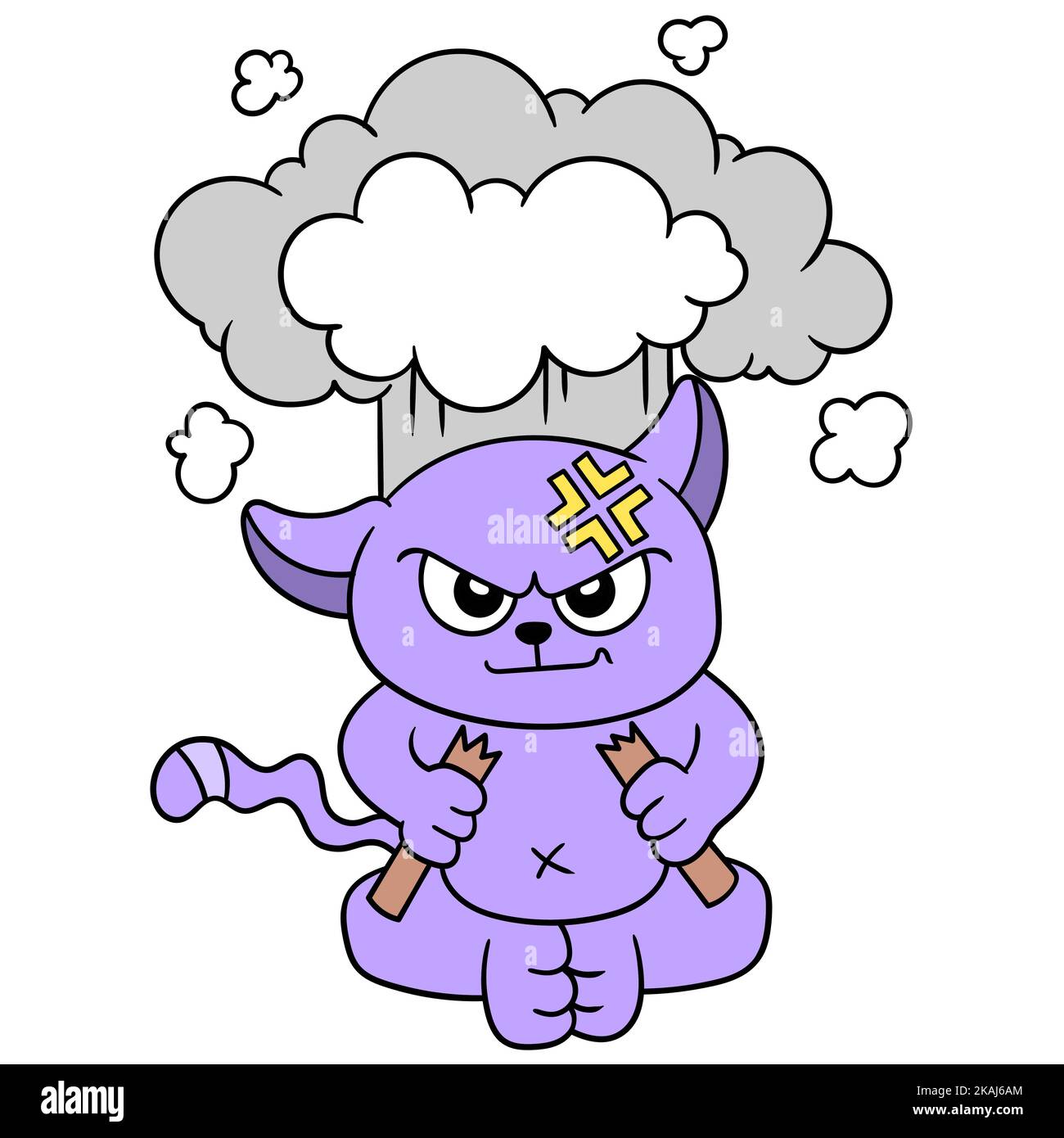 A cartoon vector of cat harboring emotions very angry and ready to ...